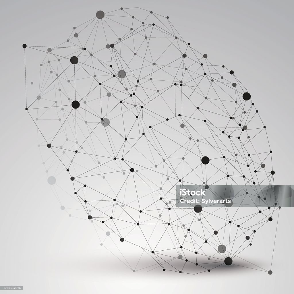 Objek Digital Monokrom Vektor Spasial Tokoh Teknologi 3d Ilustrasi Stok