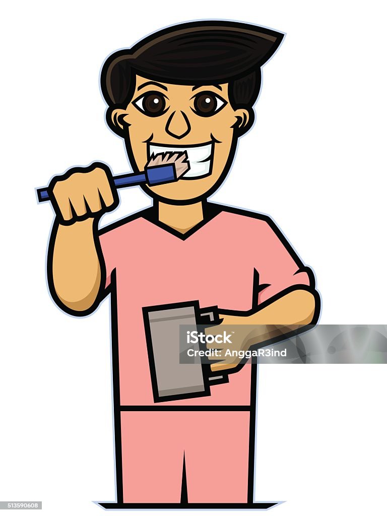 Ilustración De Hombre De Lavarse Los Dientes Y Más Vectores Libres De Derechos De Actividad