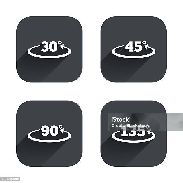 Angle Degrees Icons Geometry Math Signs向量圖形及更多代幣圖片 代幣 圓形 完整 Istock