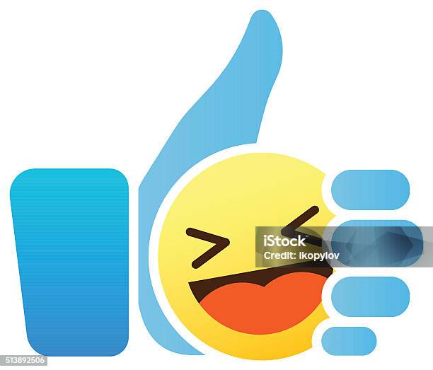 Thumb Up Emoticon Like Icon With Smiley Emoji向量圖形及更多人體部分圖片 人體部分 做手勢