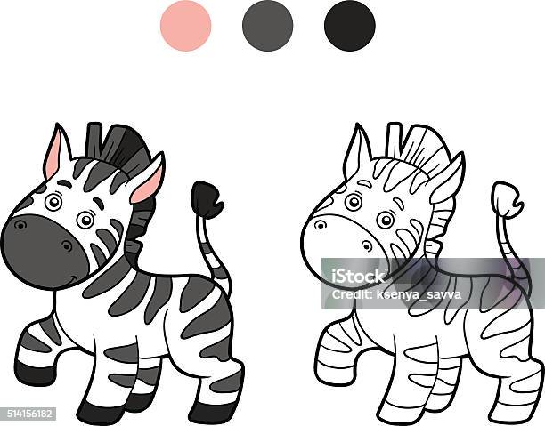 Coloring Book Coloring Page向量圖形及更多塗色書頁 製圖技術圖片 塗色書頁 製圖技術 斑馬 兒童