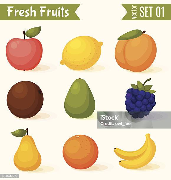 Fruits Icon Set向量圖形及更多不健康飲食圖片 不健康飲食 健康的生活方式 剪裁圖 Istock