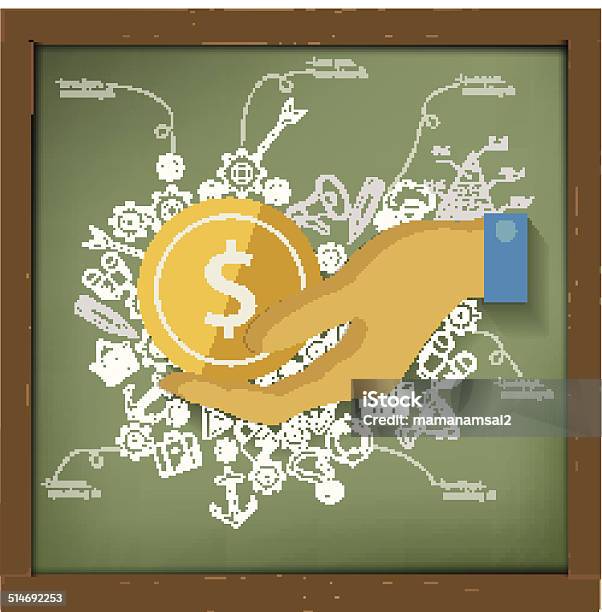 Dollar Design On Blackboard Background Clean Vector Stock Illustration