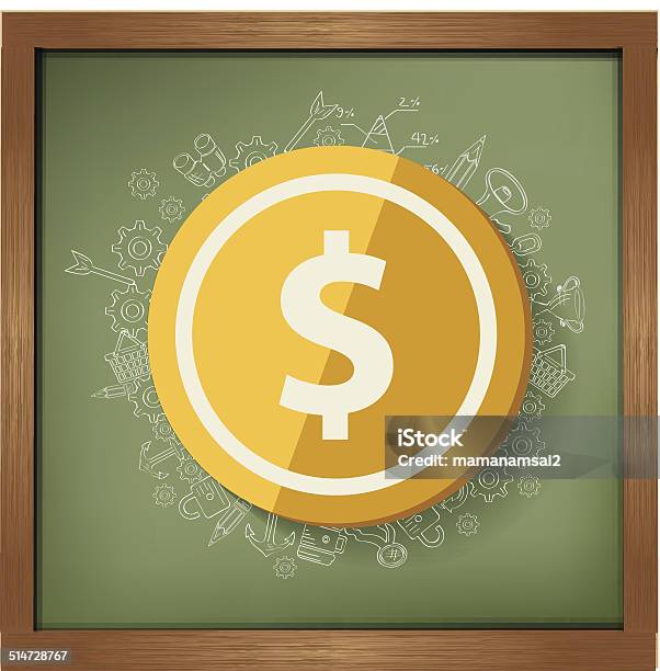 Dollar Design On Blackboard Backgroundclean Vector Stock Illustration
