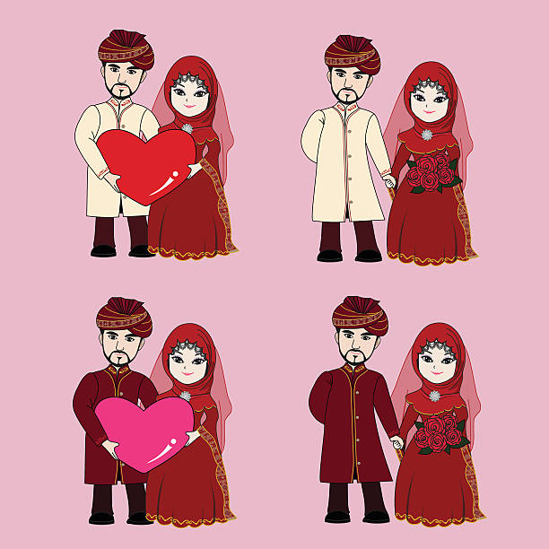 230 Muslim Bride And Groom Stock Illustrations Royalty Free Vector