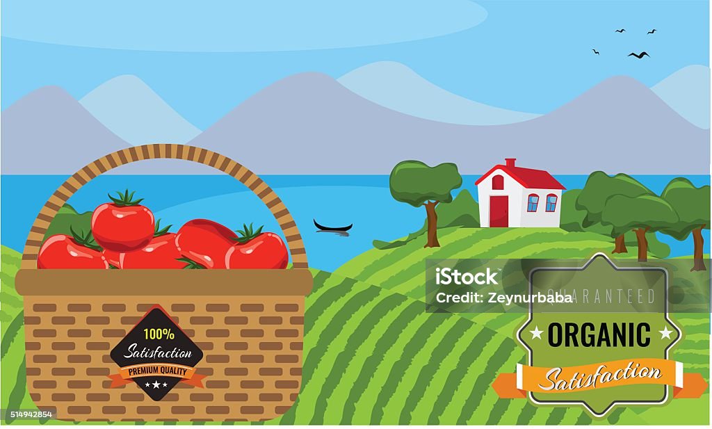 Farm Flat Landscape Organic Food Concept Flat Design Stock Illustration ... Farm Flat Landscape Organic Food Concept Flat Design Stock Illustration ...