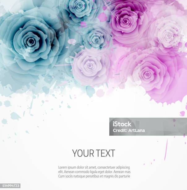 Background With Abstract Roses Template向量圖形及更多具有特定質地圖片 具有特定質地 凌亂 塗抹