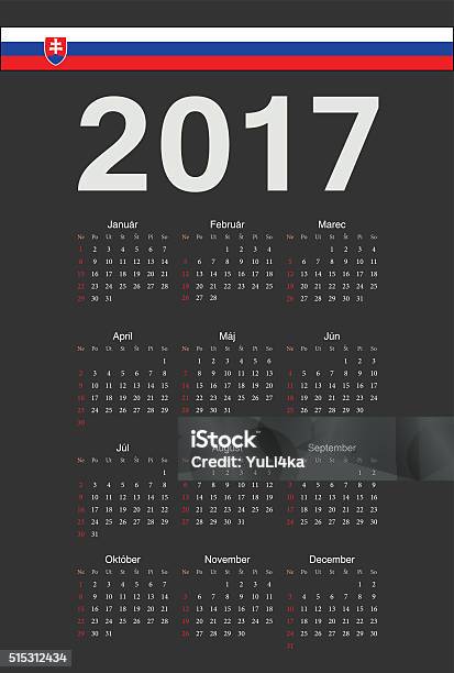 Slovak Black 2017 Year Vector Calendar Stock Illustration - Download ... Slovak Black 2017 Year Vector Calendar Stock Illustration - Download ...