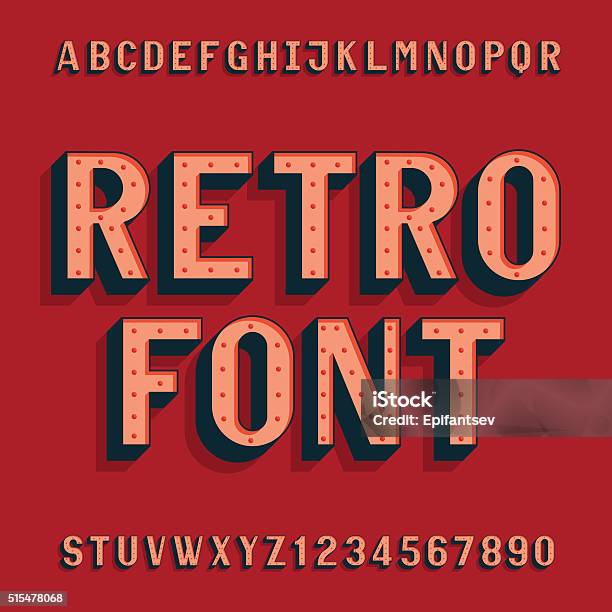 Ilustración de Bombilla Retro Vector De Fuente Tipo Letra Del Alfabeto ... Ilustración de Bombilla Retro Vector De Fuente Tipo Letra Del Alfabeto ...