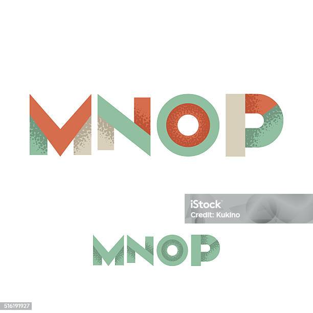 M N O P 현대적이다 평편 알파벳 소음감소 Shadow 거친 필름 효과에 대한 스톡 벡터 아트 및 기타 이미지 거친 필름