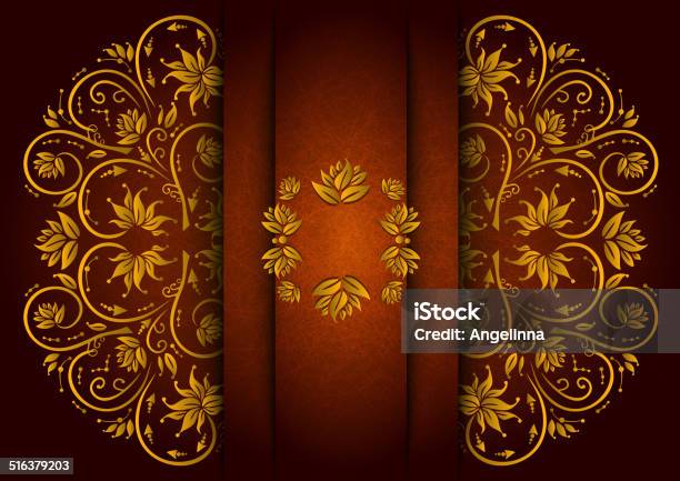 Ornamen Bunga Abstrak Dengan Spanduk Ilustrasi Stok Unduh Gambar