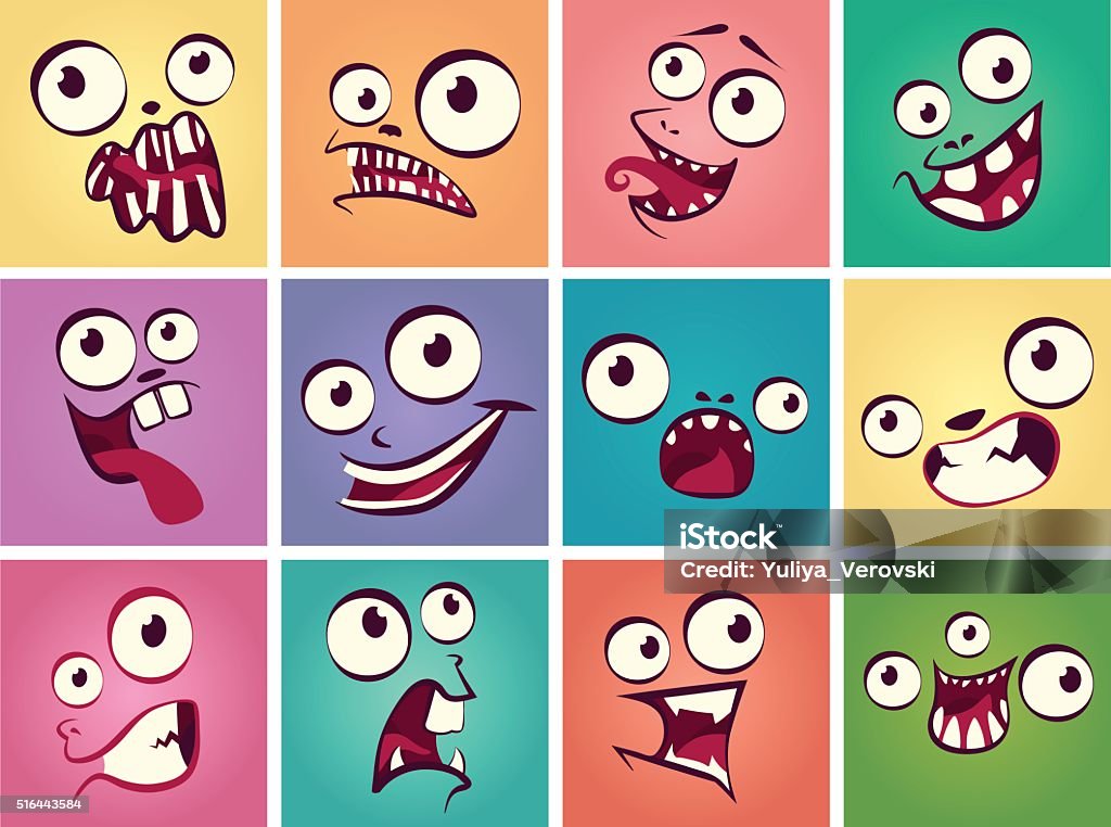 Set Of Cartoon Cute Character Monsters Stock Illustration Download