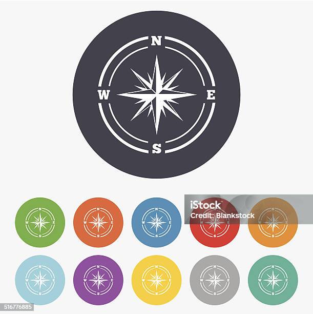 Compass Signe Icône Windrose Symbole De Navigation Vecteurs Libres De