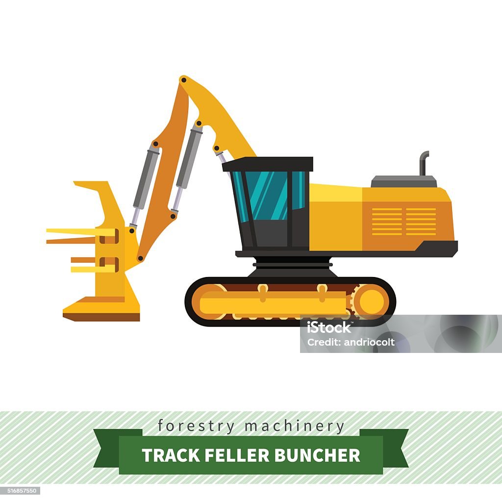 Track Feller Buncher Stock Illustration Download Image Now Agricultural Machinery Business