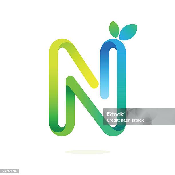 N 알파벳 녹색 나뭇잎 에코 아이콘크기 0명에 대한 스톡 벡터 아트 및 기타 이미지 0명 꽃잎 녹색 Istock