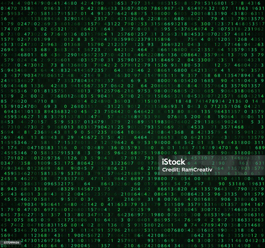 Green Matrix Background With Digits Stock Illustration Download Image Now Abstract