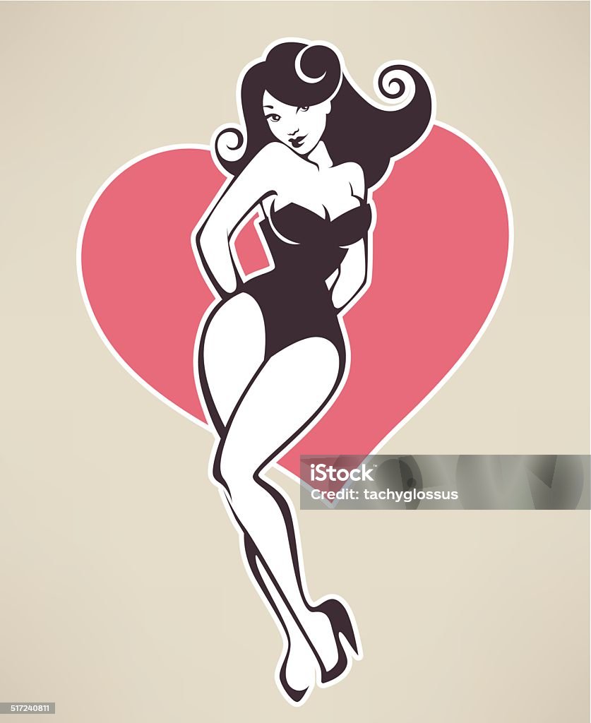 Gambar Vektor Gadis Pinup Yang Menarik Ilustrasi Stok Unduh Gambar