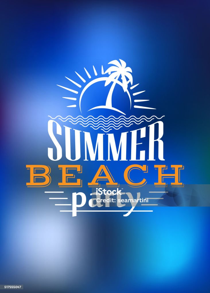 Summer Beach Party Poster Design Stock Illustration Download Image