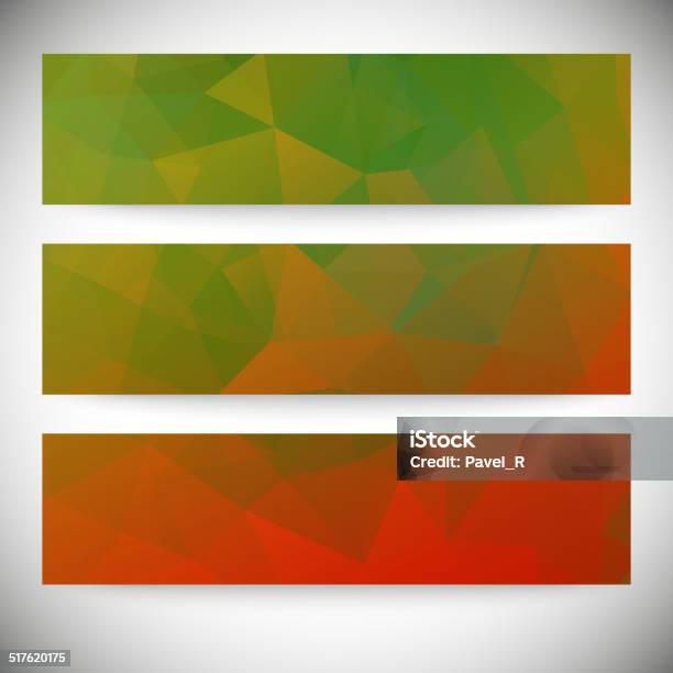 Set Spanduk Horizontal Latar Belakang Abstrak Ilustrasi Vektor Desain