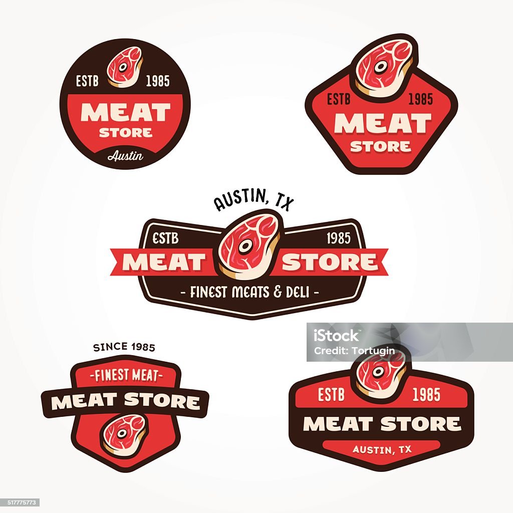 Set Of Vintage Meat Market Logo Templates Stock Illustration - Download ... Set Of Vintage Meat Market Logo Templates Stock Illustration - Download ...