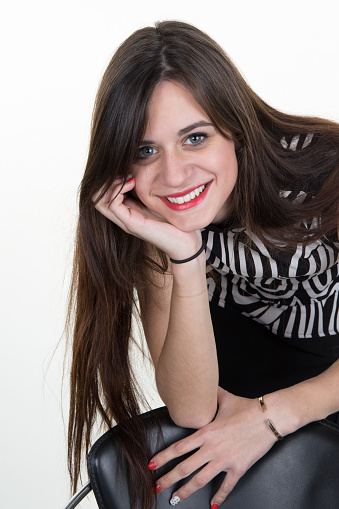 Portrait Of An Attractive Fashionable Young Brunette Woman Stock Photo ... Portrait Of An Attractive Fashionable Young Brunette Woman Stock Photo ...