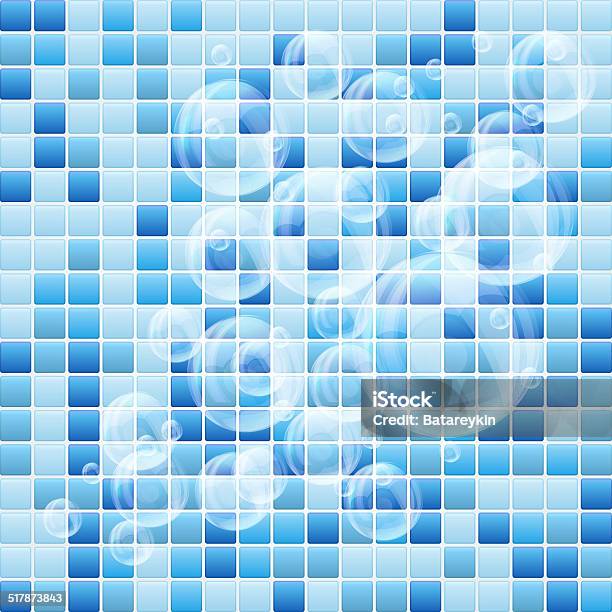 Blue Mosaic Small Tile Texture Background Of Spa向量圖形及更多冷飲圖片 冷飲 式樣