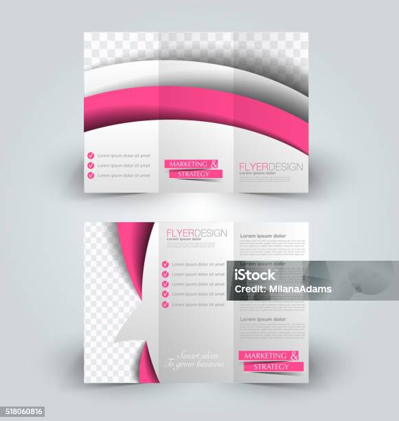 Brochure Mock Up Design Template For Business向量圖形及更多三摺小冊子圖片 三摺小冊子 企業