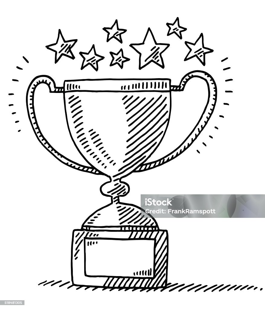 Trophy Achievement Stars Drawing Stock Illustration Download Image