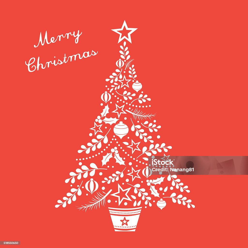 Kartu Ucapan Natal Ilustrasi Stok Unduh Gambar Sekarang Bentuk Bintang Daun Dekorasi