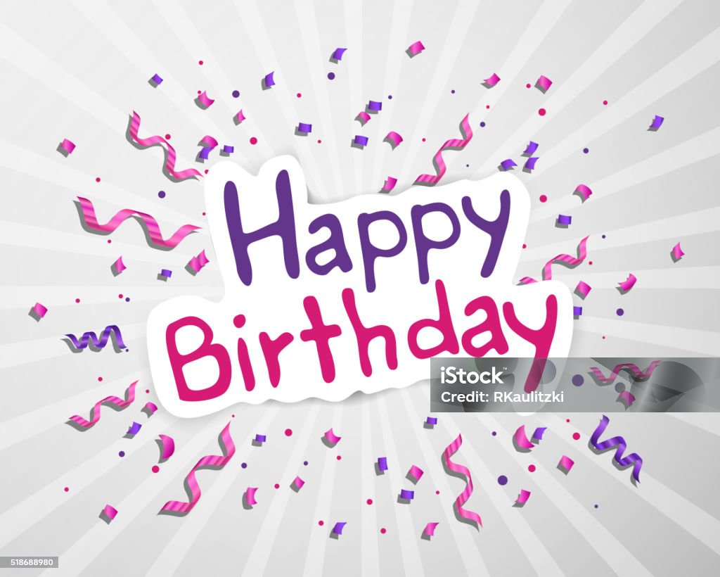 Vector Happy Birthday Greeting Card Stock Illustration Download Image