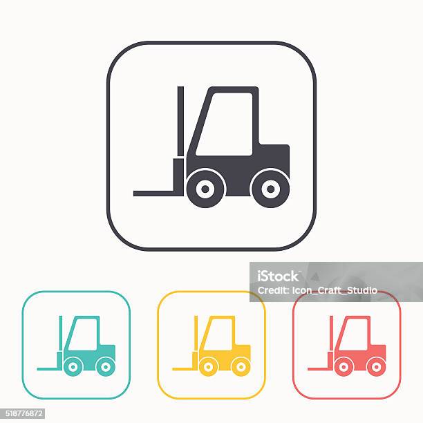 Forklift Vector Color Icon Set向量圖形及更多符號圖片 符號 鏟車 交通 Istock