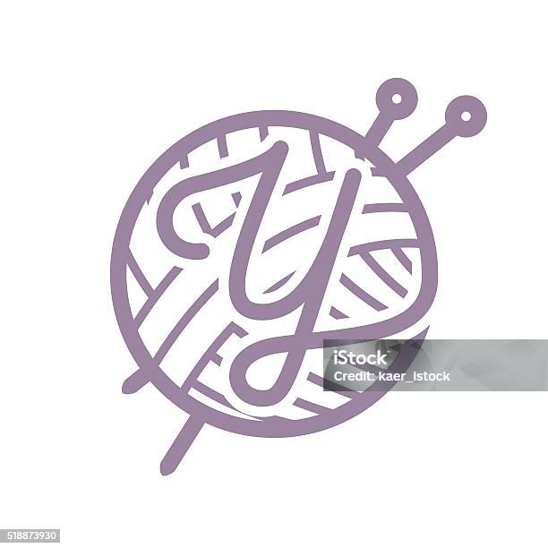 Y 알파벳 Icon을 타래 Of 편물 및 뜨개 바늘 구에 대한 스톡 벡터 아트 및 기타 이미지 구 면 바느질하기 Istock