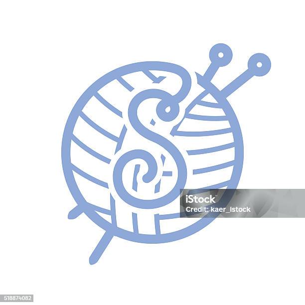 S 편지 Icon을 타래 Of 편물 및 뜨개 바늘 구에 대한 스톡 벡터 아트 및 기타 이미지 구 면 바느질하기 Istock