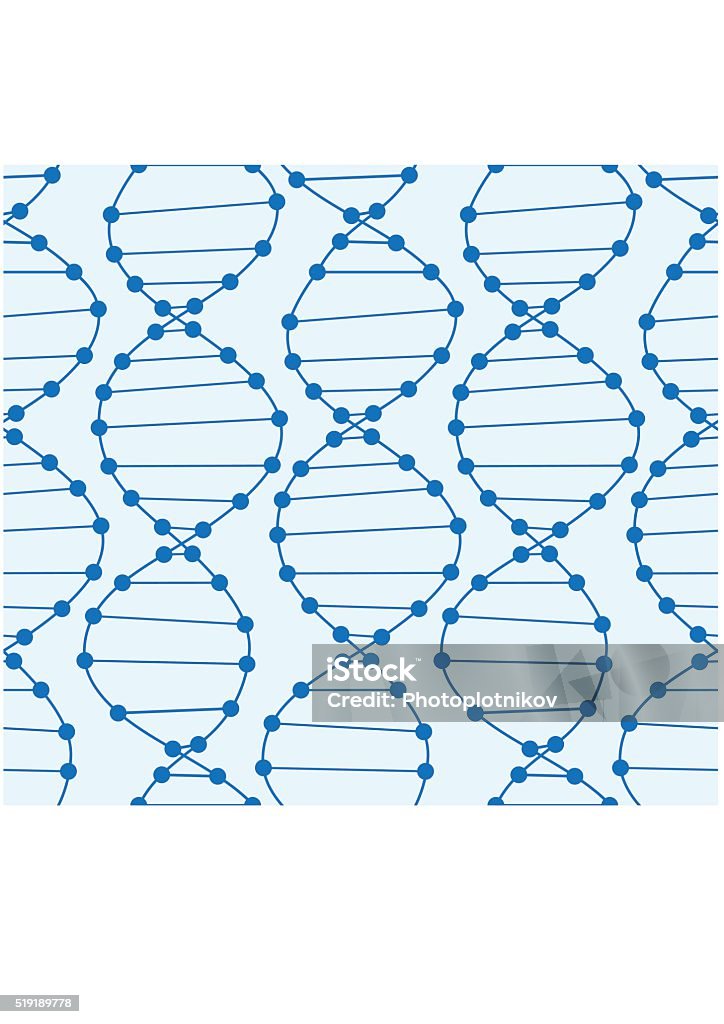 Dna Seamless Pattern Science Blue Vector Background Stock Illustration