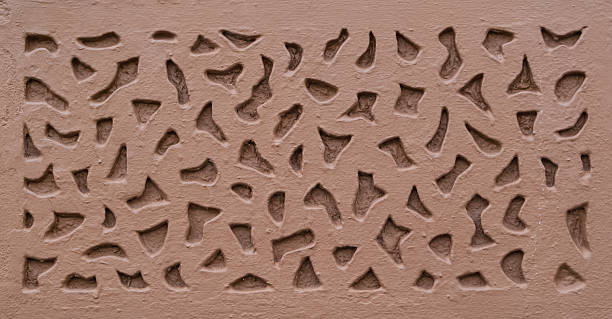 Free picture: Brick with holes and geometric pattern close-up arabesque ...