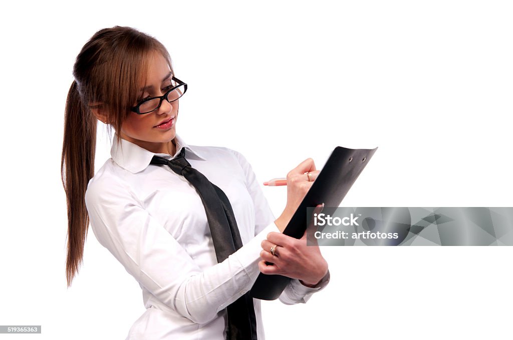 Schöne Frau Sekretärin Mit Brille Stockfoto Und Mehr Bilder Von Eleganz
