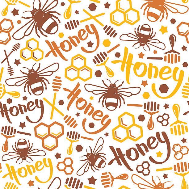30 Seamless Dripping Honey Repeatable Isolated On White Stock