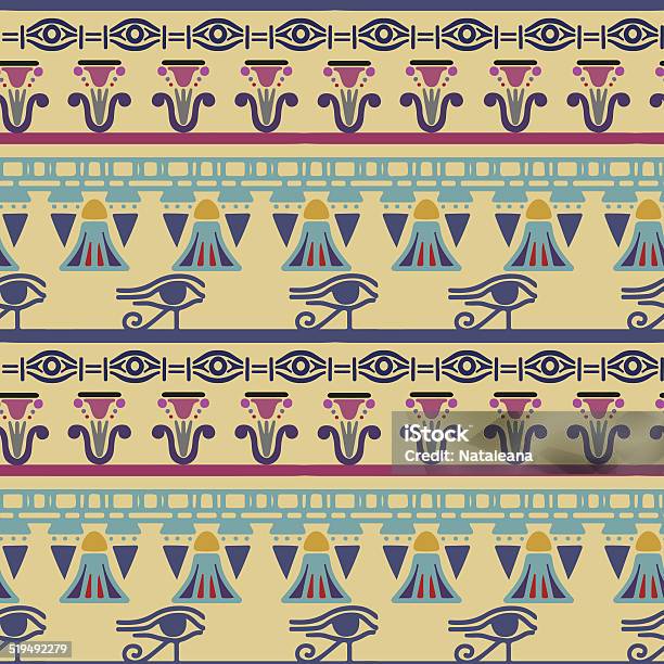 Egyptian Seamless Borders Pattern Stock Illustration Download Image