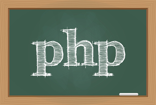 Php 텍스트를 칠판 Php 프로그래밍 언어에 대한 스톡 벡터 아트 및 기타 이미지 Php 프로그래밍 언어 개념 개념과 주제 Istock