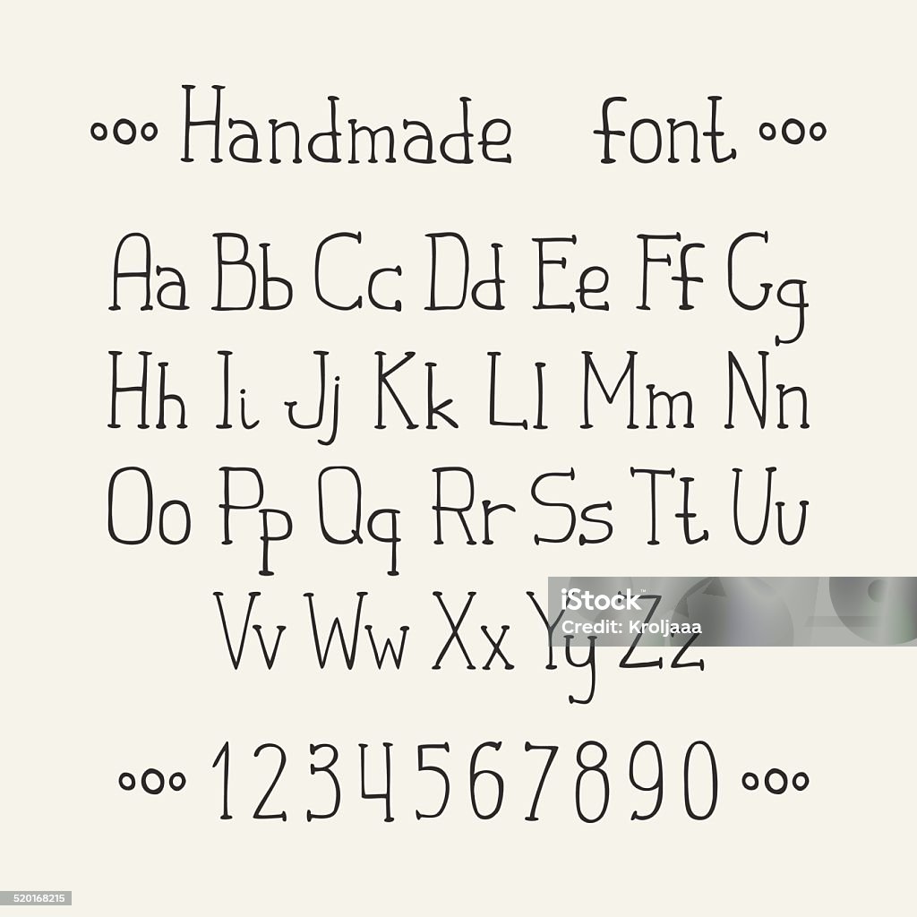 Font Yang Digambar Dengan Tangan Selesaikan Set Alfabet Abc Huruf Dan