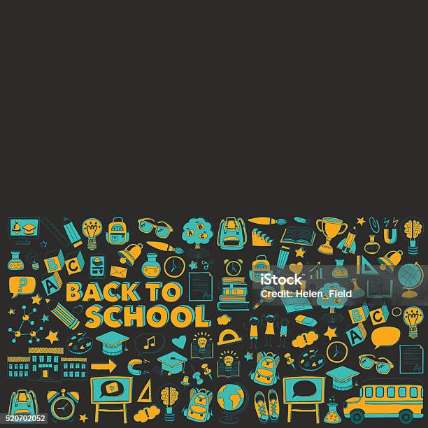 Retour À Lécole Doodle Ensemble Linéaire Icônes Vecteurs Libres De