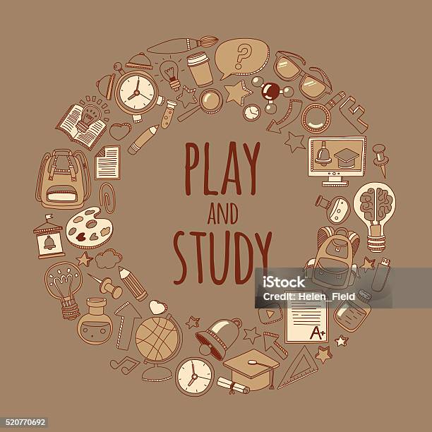 Back To School 낙서 설정합니다 선형 아이콘 교육에 대한 스톡 벡터 아트 및 기타 이미지 교육 낙서 드로잉