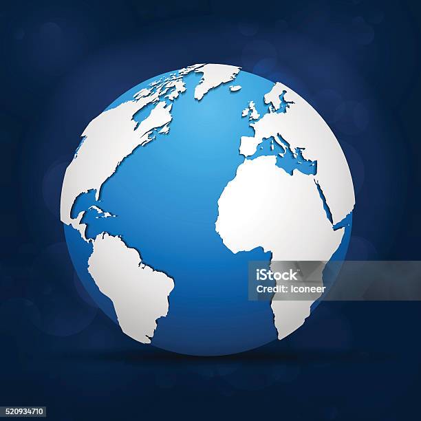 World Globe Blue And Dark Background向量圖形及更多全球性圖片 全球性 地圖 地圖學 Istock