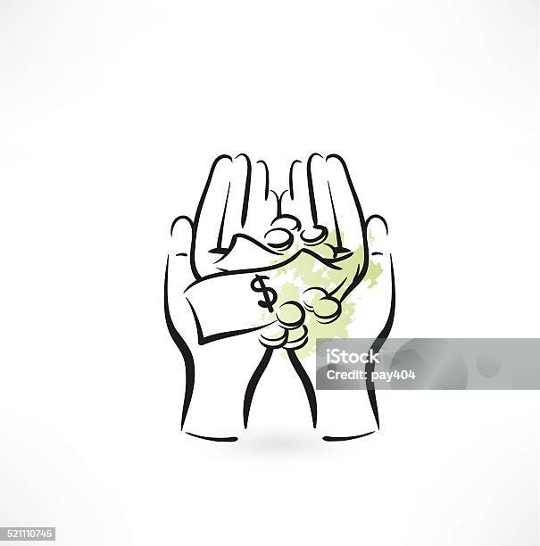 Ilustración De Mano Agarrando Dinero Icono Y Más Vectores Libres De