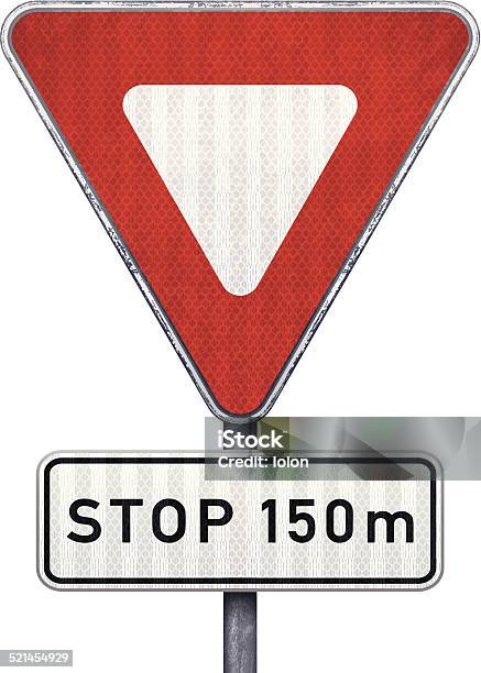 Rambu Jalan Segitiga Dengan 150 Meter Di Depan Untuk Menghentikan Rambu ... Rambu Jalan Segitiga Dengan 150 Meter Di Depan Untuk Menghentikan Rambu ...