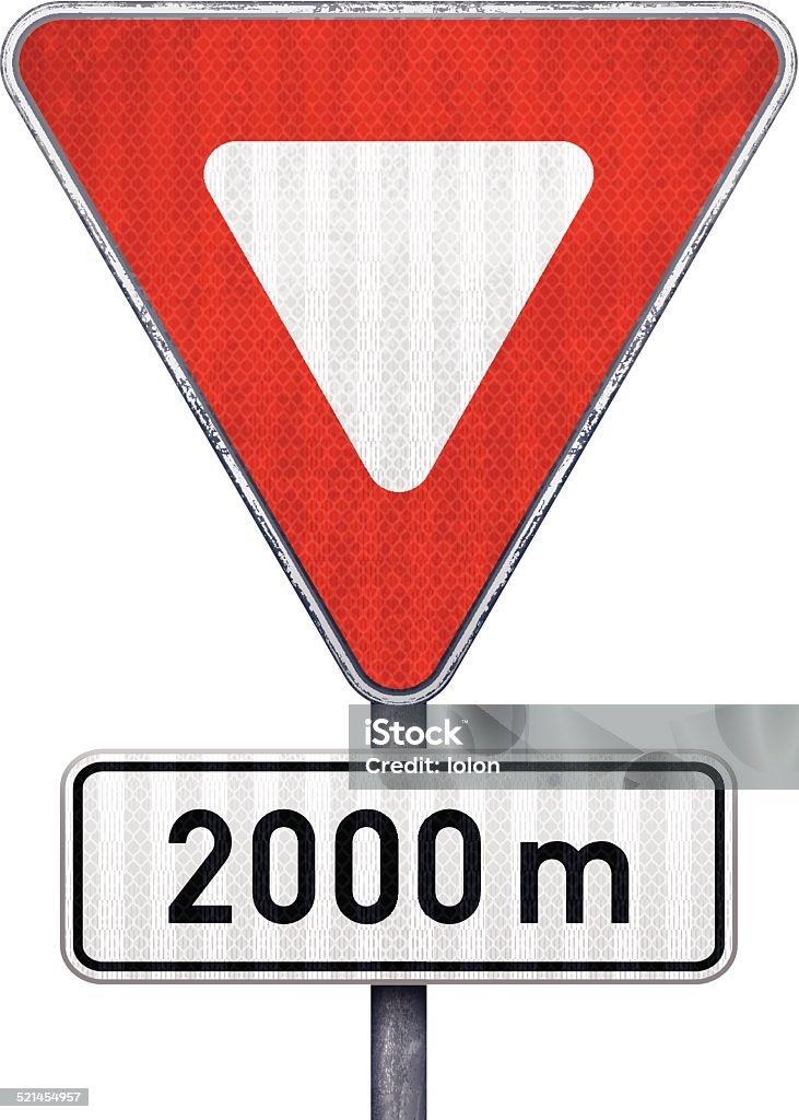 Rambu Jalan Segitiga Kosong Dengan 2000 Meter Di Depan Untuk Bahaya ... Rambu Jalan Segitiga Kosong Dengan 2000 Meter Di Depan Untuk Bahaya ...