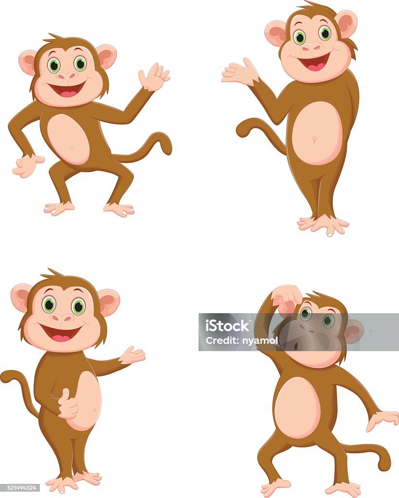 Kartun Monyet Lucu Ilustrasi Stok Unduh Gambar Sekarang Imut