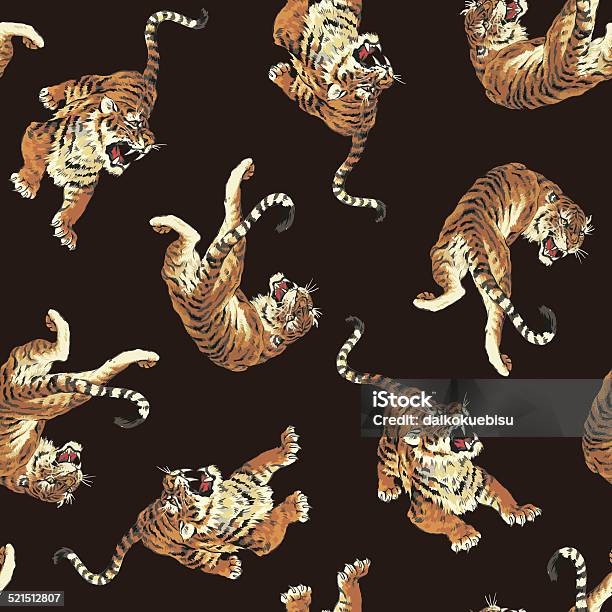 Tiger 패턴 으르렁거림에 대한 스톡 벡터 아트 및 기타 이미지 으르렁거림 호랑이 고양잇과 Istock
