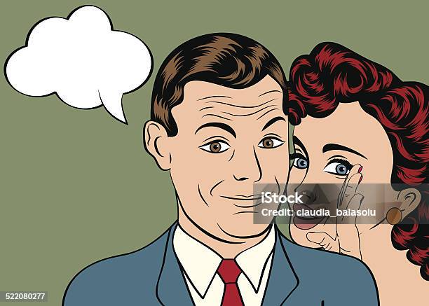 Man And Woman Love Couple In Pop Art Comic Style Stock Illustration