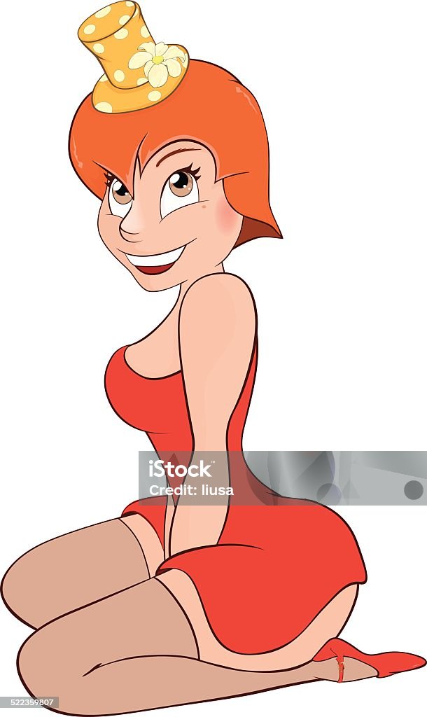 Sexy Pin Up Girl Cartoon
